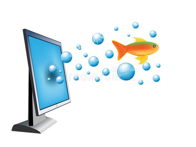 Gold Fish Computer Monitor Stock Illustrations – 86 Gold Fish Computer ...