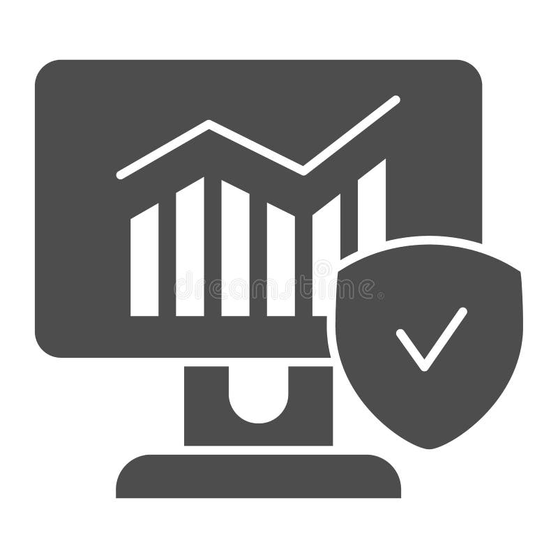 Verified Chart Flat Icon. Diagram on Computer Color Icons in Trendy ...