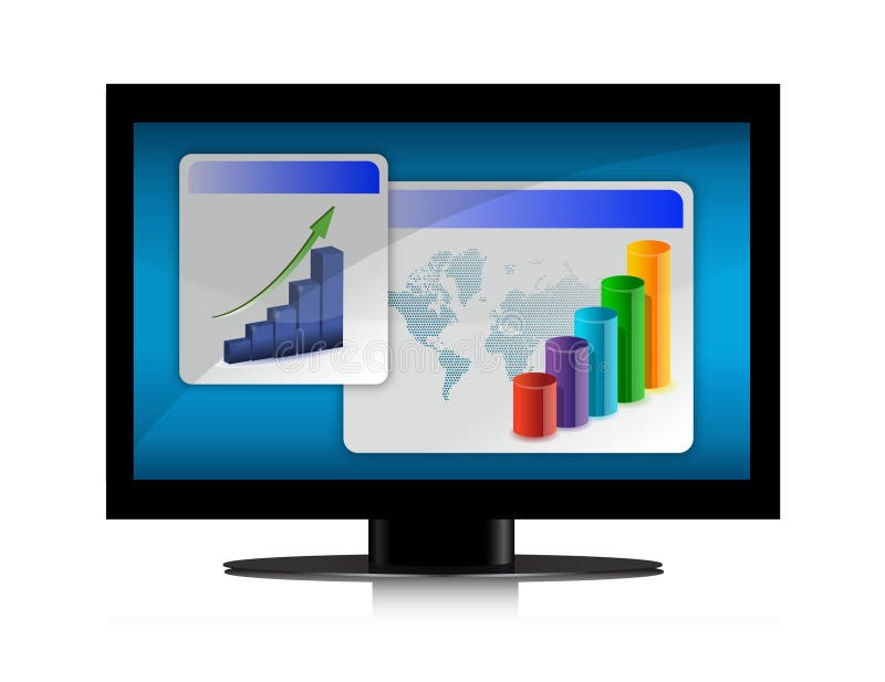 Digital Diagrams and Graphs Stock Image - Image of computer, portable ...