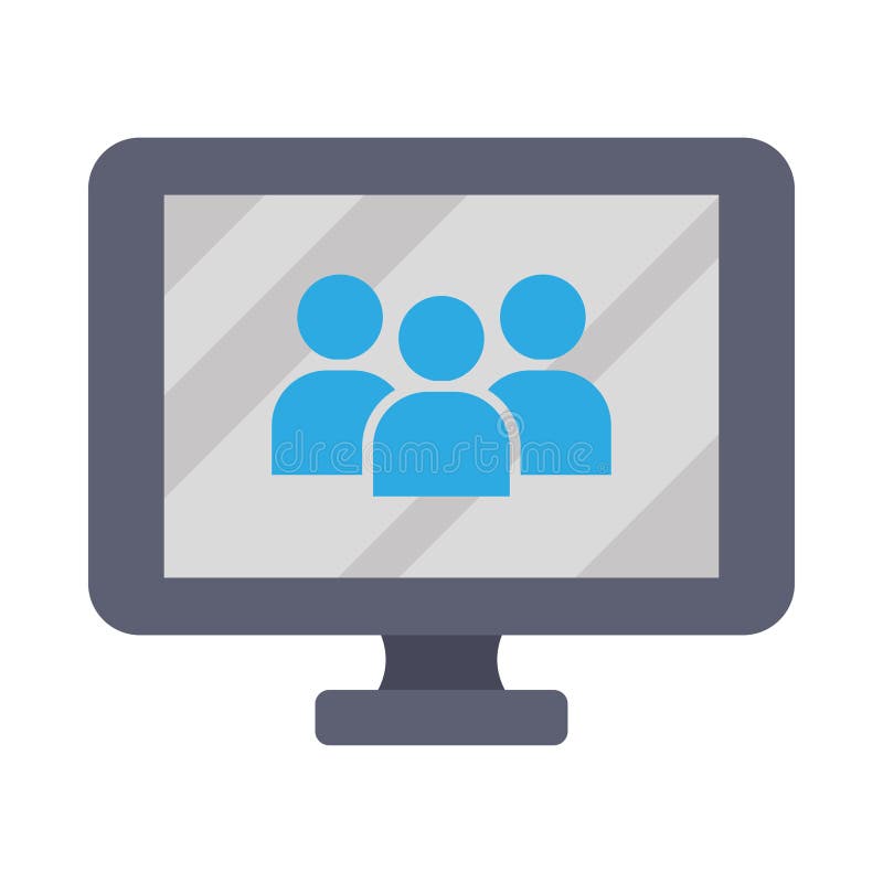 Monitor with group icons stock vector. Illustration of unstructured ...