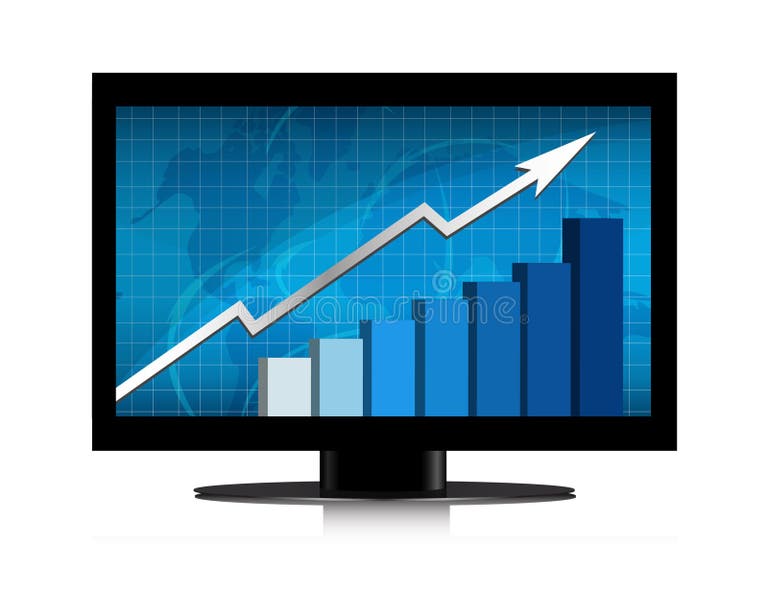 Monitor growth graph stock vector. Illustration of chart - 14562377