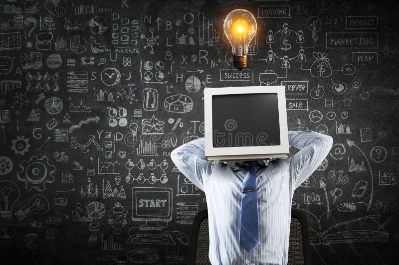 Monitor Headed Businessman. Mixed Media Stock Photo - Image of digital ...