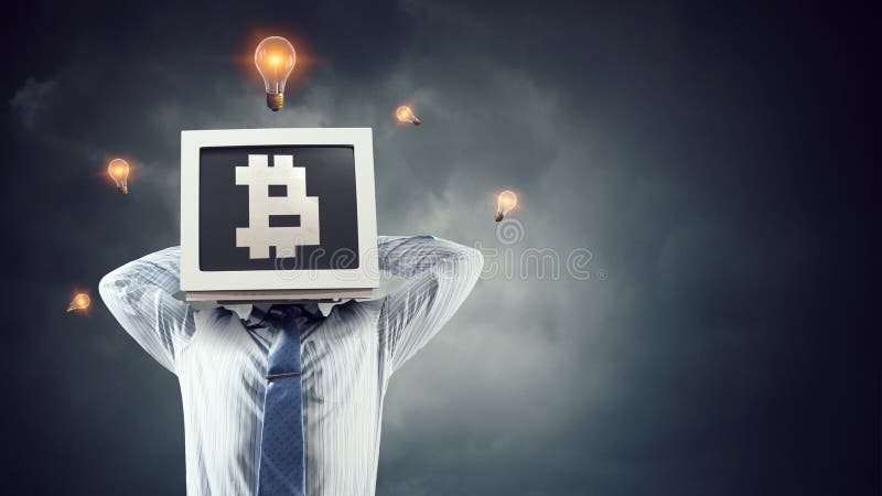 Monitor Headed Businessman. Mixed Media Stock Image - Image of ...