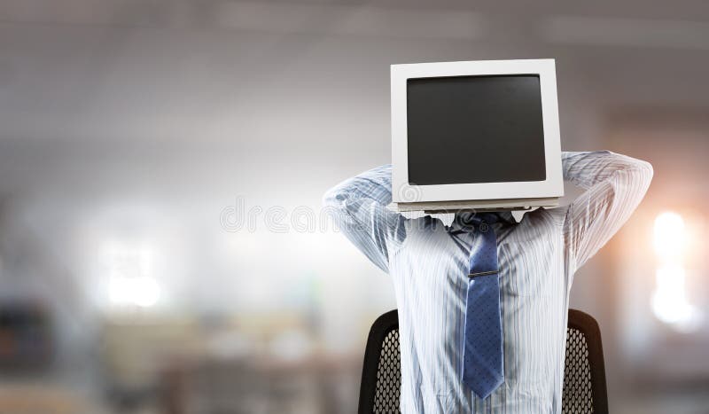 Monitor Headed Businessman. Mixed Media Stock Photo - Image of male ...