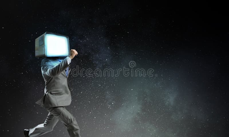 Monitor Headed Businessman. Mixed Media Stock Image - Image of head ...