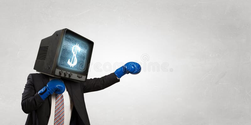 Monitor headed businessman stock photo. Image of happiness - 91594660