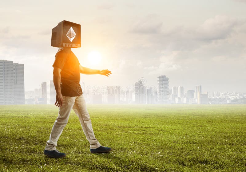 Monitor Headed Man. Mixed Media Stock Photo - Image of broadcast ...