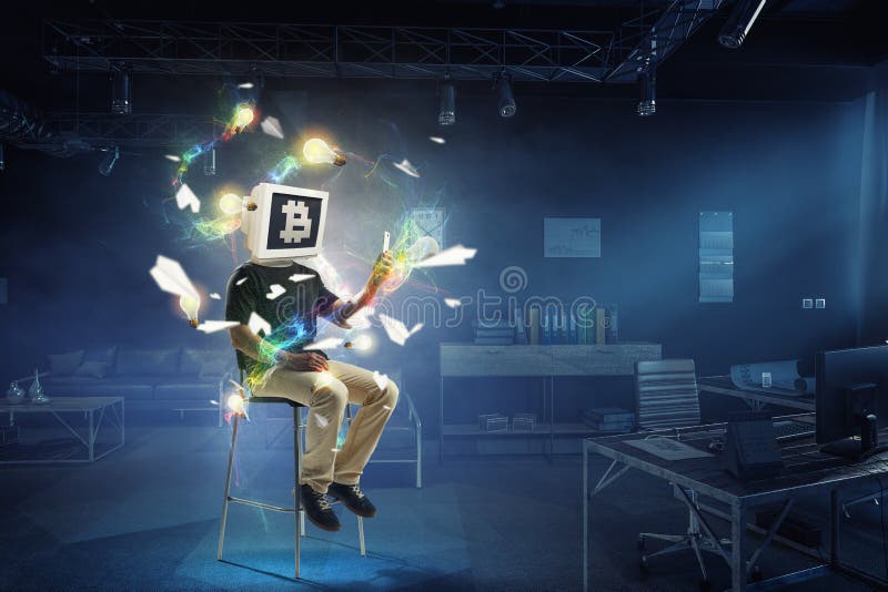 Monitor Headed Man. Mixed Media Stock Photo - Image of digital ...