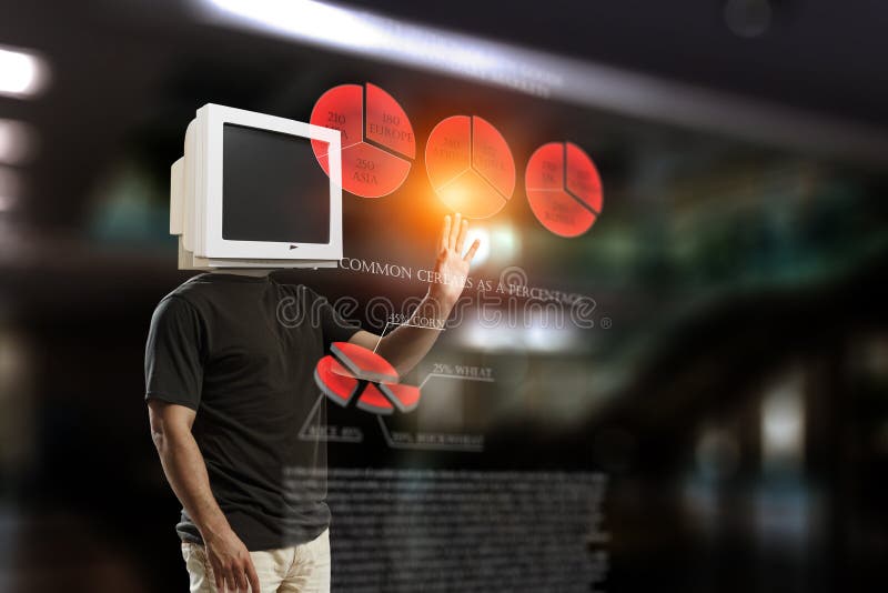 Monitor Headed Man. Mixed Media Stock Photo - Image of monitor, relaxed ...