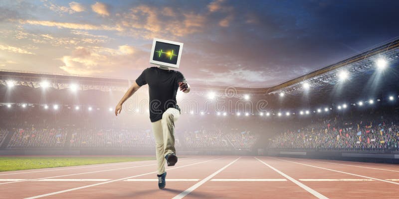 Monitor Headed Man. Mixed Media Stock Photo - Image of electronic ...