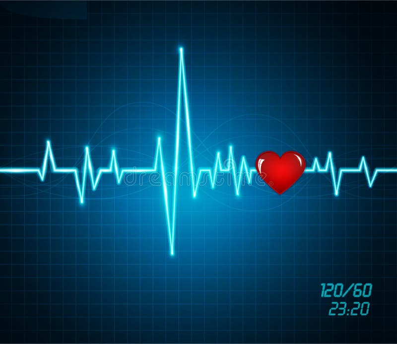 Monitor heartbeat, heart stock vector. Illustration of heart - 22379619