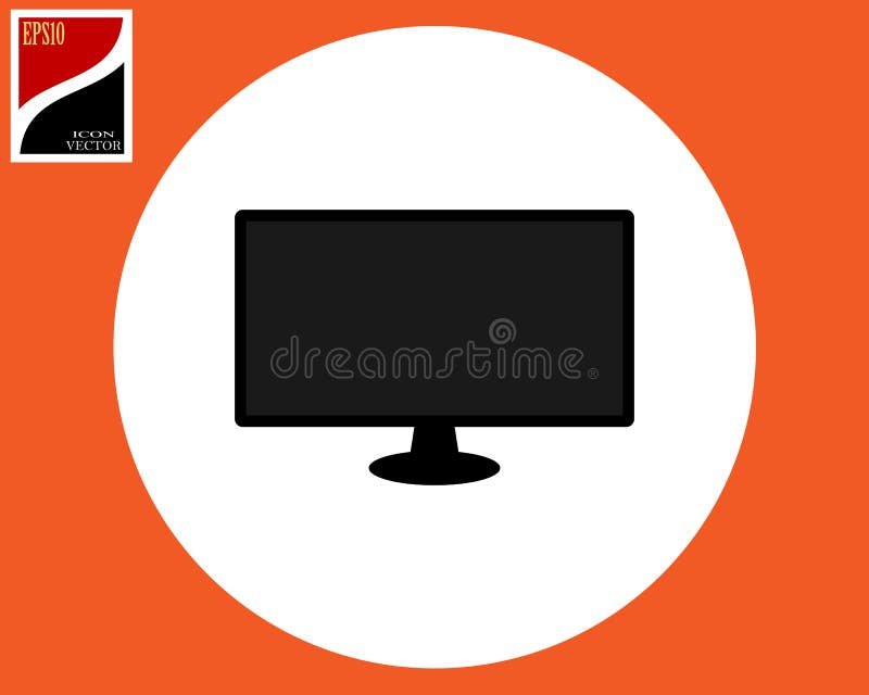 Monitor icon for computer stock vector. Illustration of laptop - 127863809