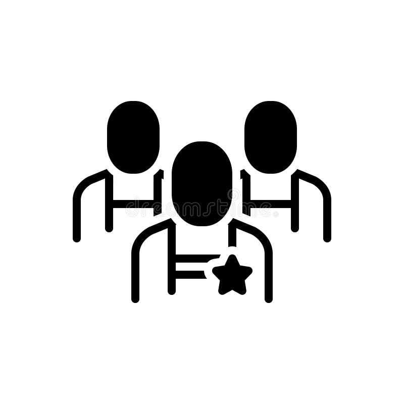 Black Solid Icon for Monitor, Guide and Leader Stock Vector ...