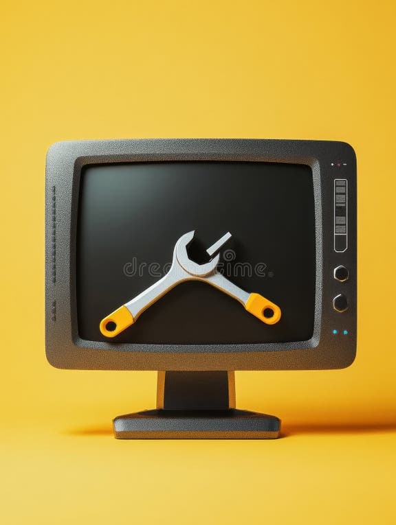 Monitor Icon with Repair Tools Overlay for Computer Service ...