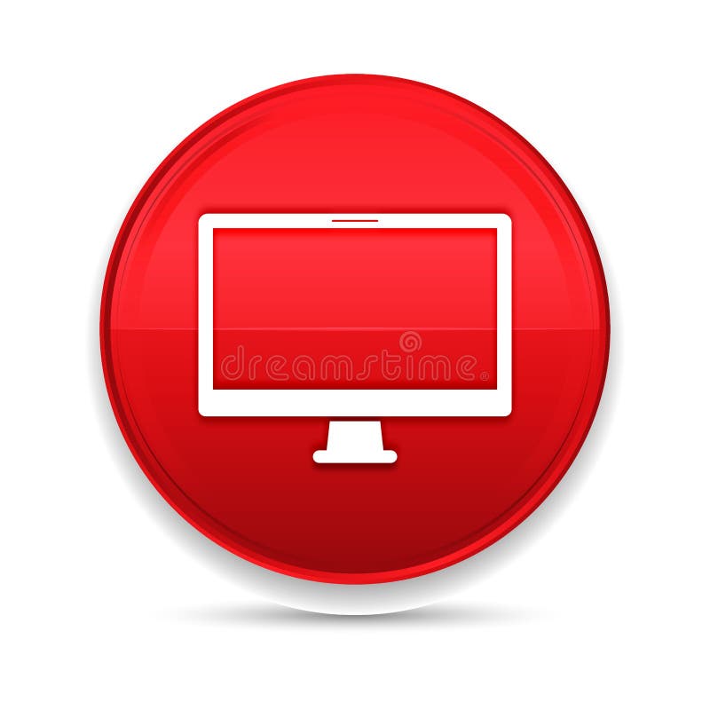 Monitor Icon Futuristic Blue Round Button Vector Illustration Stock ...