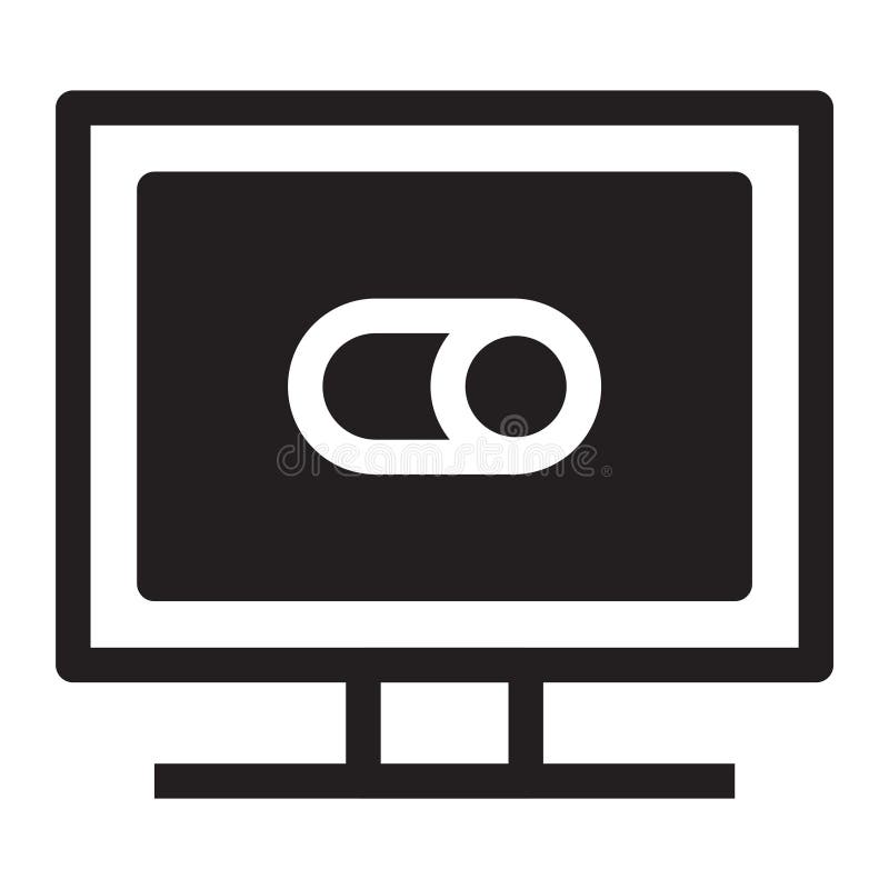 Monitor switch on stock vector. Illustration of concept - 100206162