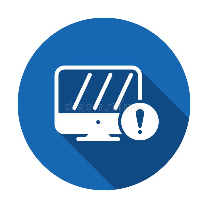 Monitor Icon, Technology Icon with Exclamation Mark. Monitor Icon and ...