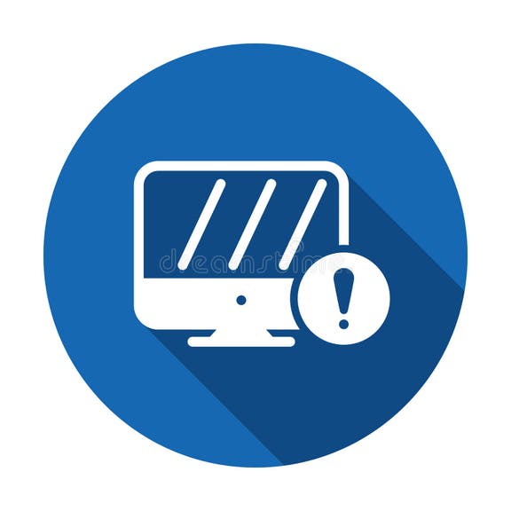 Monitor Icon, Technology Icon with Exclamation Mark. Monitor Icon and ...