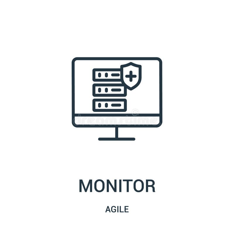 Monitor Icon Vector from Work Office Collection. Thin Line Monitor ...