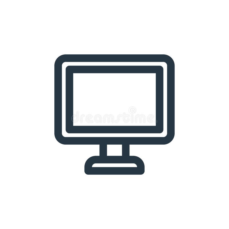 Monitor Icon Vector from Basic Ui Concept. Thin Line Illustration of ...
