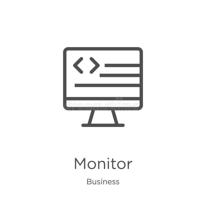 Monitor Icon Vector from Business Collection. Thin Line Monitor Outline ...