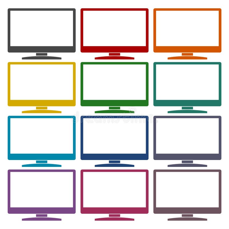 Monitor Icon, Vector Eps 10 Icons Set Stock Vector - Illustration of ...