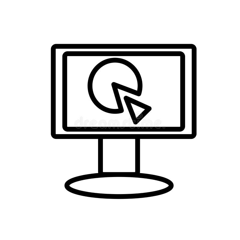 Monitor Icon Vector Isolated on White Background, Monitor Sign , Line ...