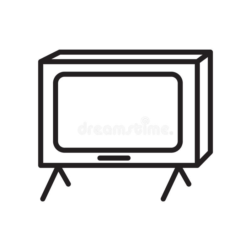 Monitor Icon Vector Isolated on White Background, Monitor Sign , Linear ...