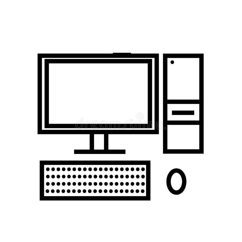 Monitor Icon Vector Isolated on White Background, Monitor Sign Stock ...