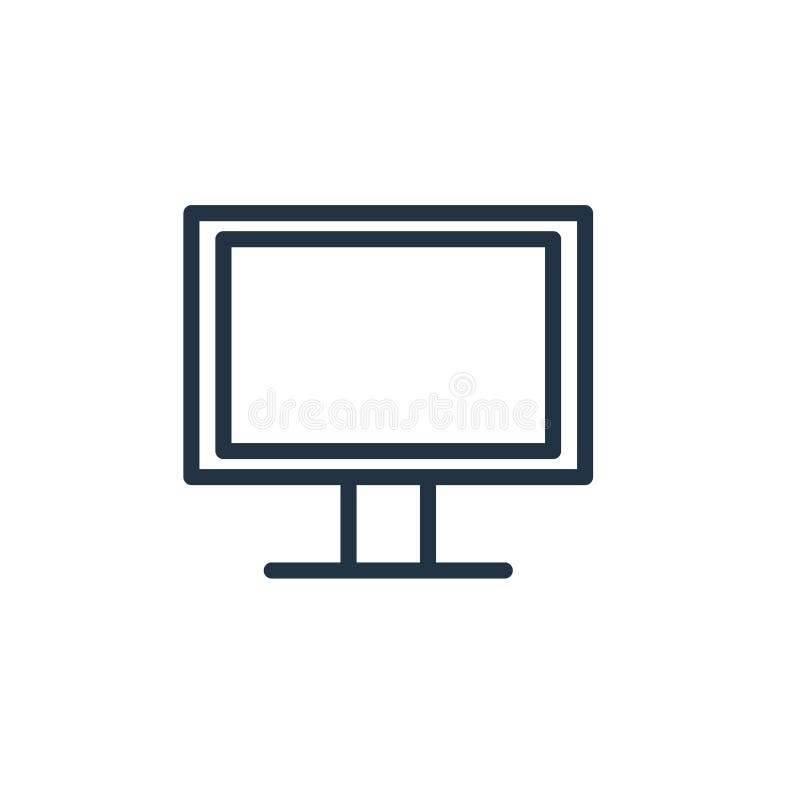 Monitor Icon Vector Isolated on White Background, Monitor Sign , Line ...