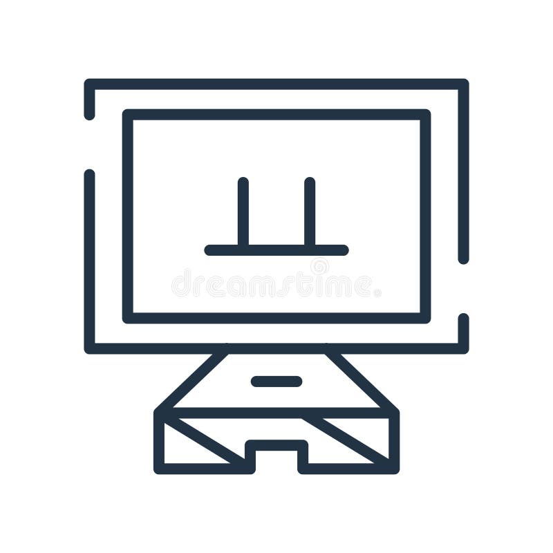 Monitor Icon Vector Isolated on White Background, Monitor Sign , Line ...