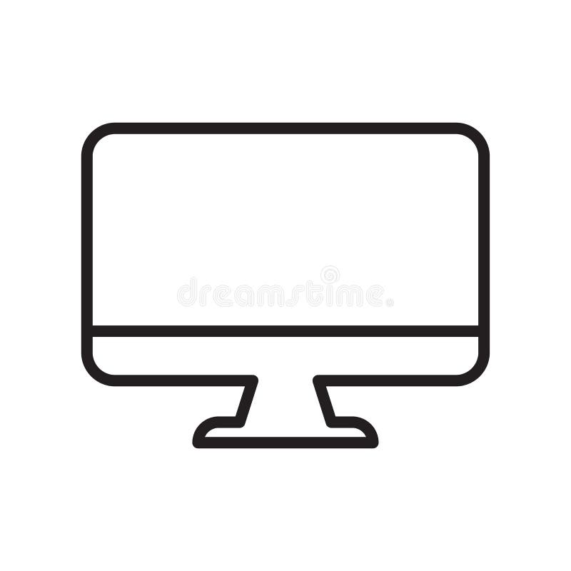 Monitor Icon Vector Isolated on White Background, Monitor Sign Stock ...