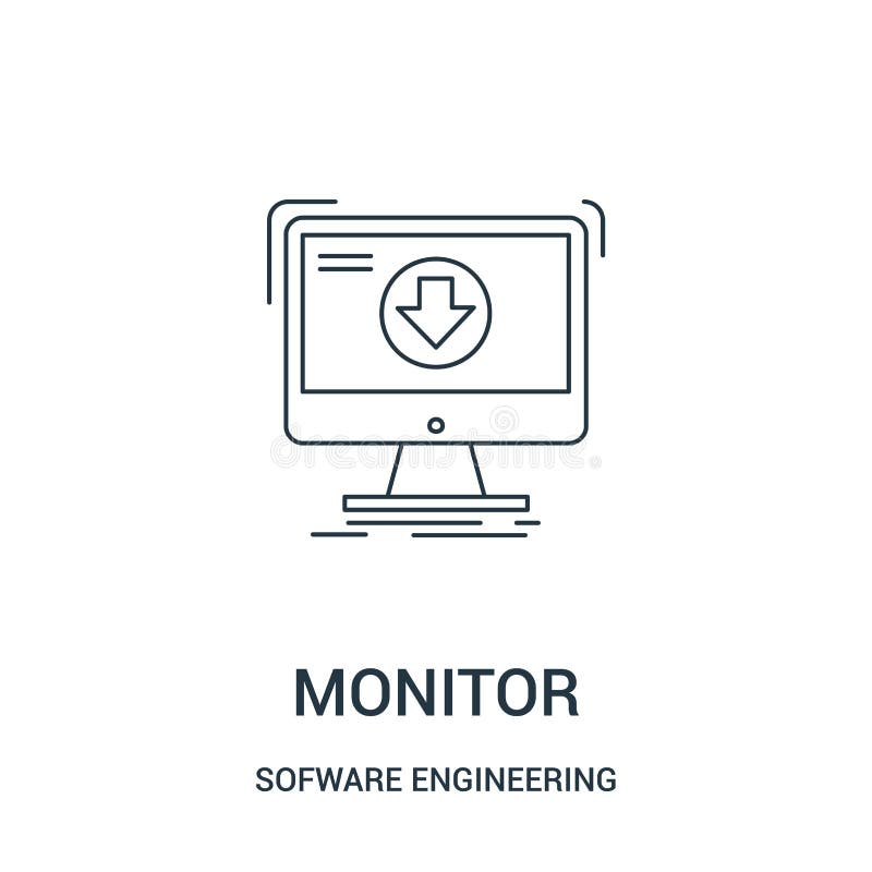 Monitor Icon Vector from Sofware Engineering Video Gaming Collection ...