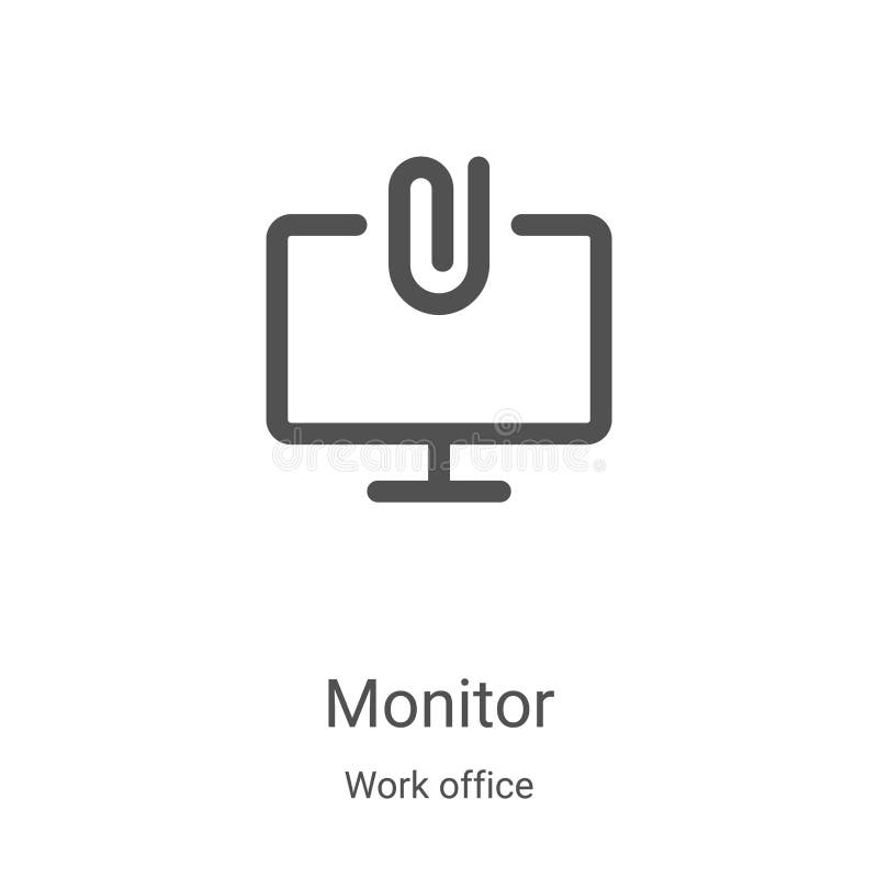 Monitor Icon Vector from Work Office Collection. Thin Line Monitor ...