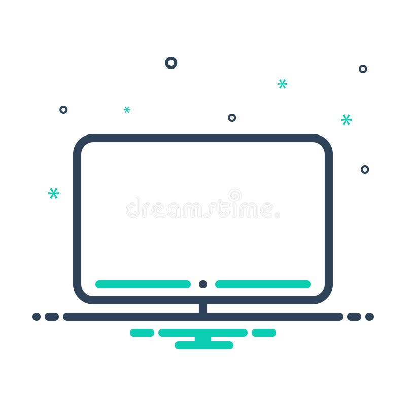Mix Icon for Monitor, Visual Display and Part Stock Vector ...