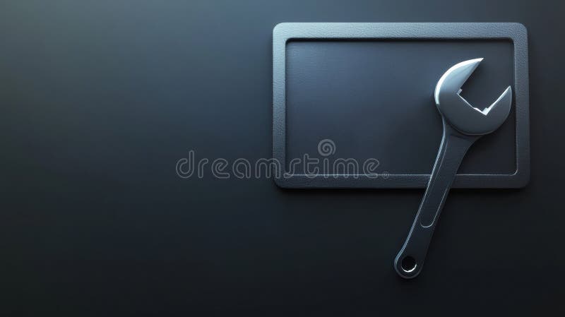Monitor Icon with Wrench and Nut Overlay for Computer Repair Service ...
