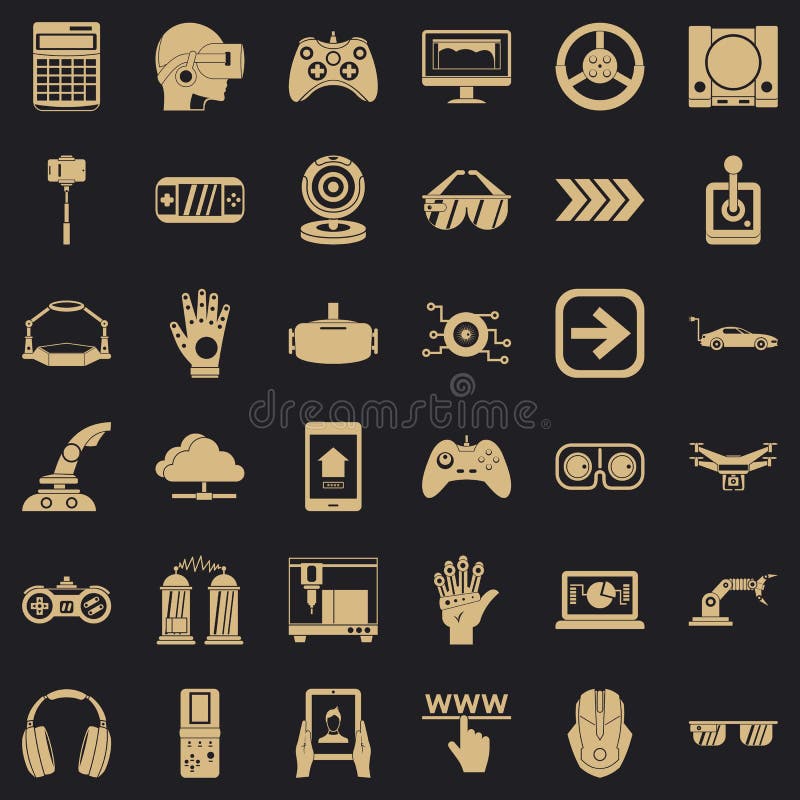 Monitor Icons Set, Simple Style Stock Vector - Illustration of simple ...