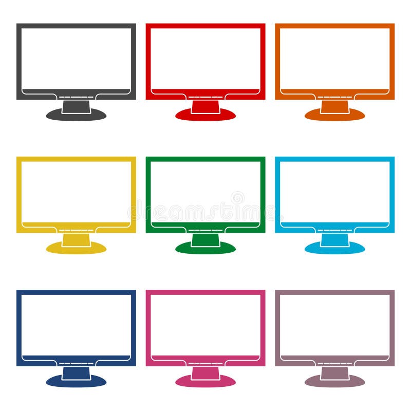 Monitor icons set stock vector. Illustration of screen - 99314110