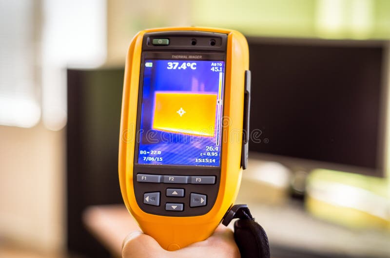 Monitor Inspection with Thermal Camera Stock Image - Image of measure ...