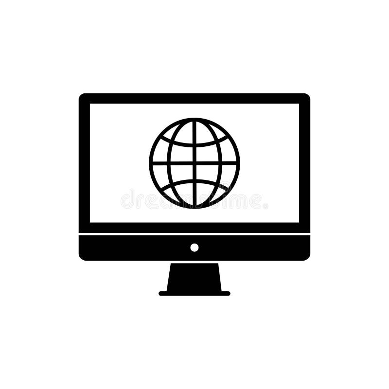 Monitor - Internet Icon Vector Stock Vector - Illustration of pictogram ...