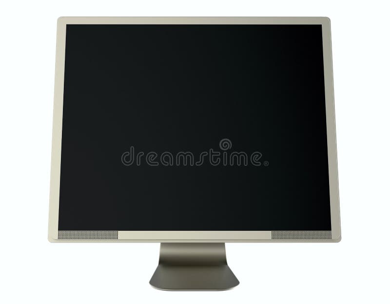 Modern Monitor Isolated on White Background. LCD Monitor. 3D ...