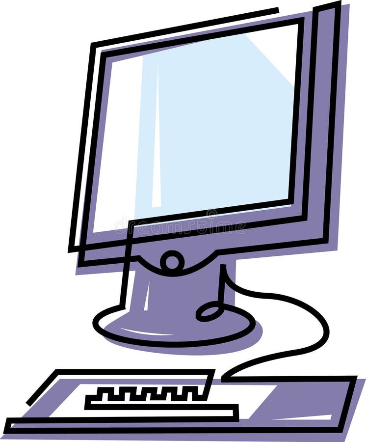 Monitor and keyboard stock illustration. Illustration of equipment ...