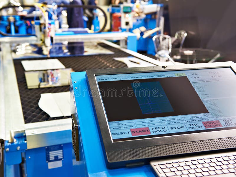 Monitor and Keyboard Control of Laser Cutting Metal Machine Editorial ...