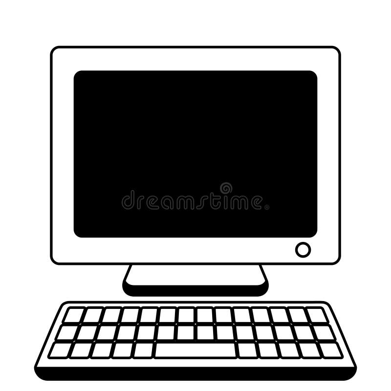 Monitor and Keyboard in a Flat Style Stock Vector - Illustration of ...