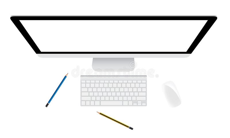 Monitor and keyboard stock illustration. Illustration of office - 44157303