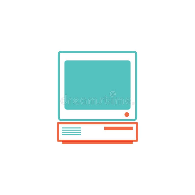 Monitor with Keyboard. Vector Illustration Decorative Design Stock ...