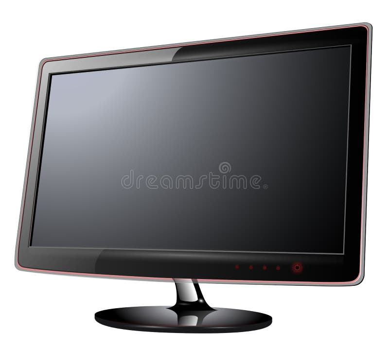 Lcd tv monitor stock vector. Illustration of electrical - 13573195