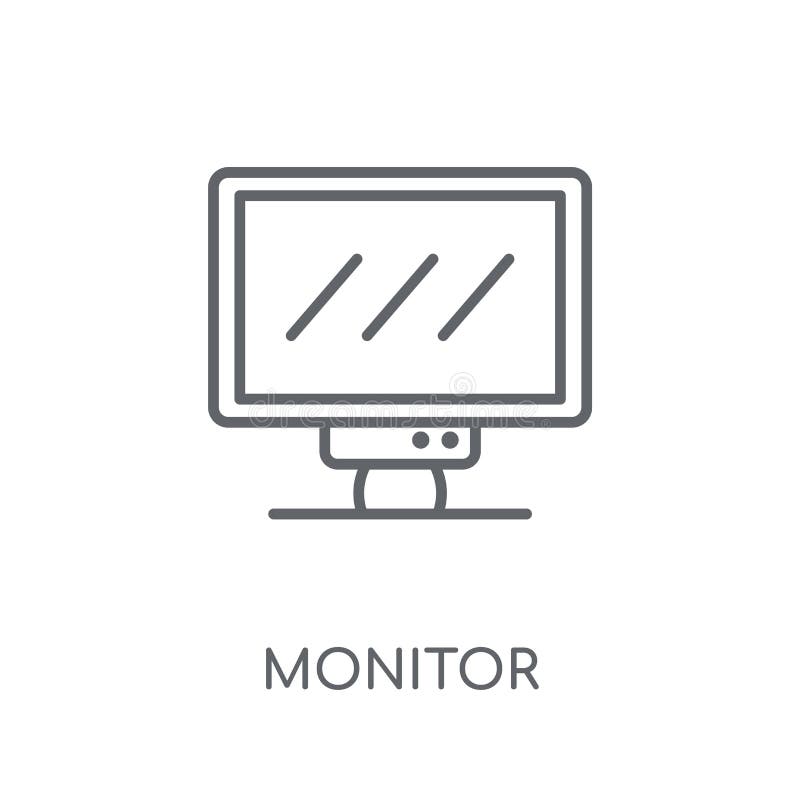 Monitor Linear Icon. Modern Outline Monitor Logo Concept on Whit Stock ...