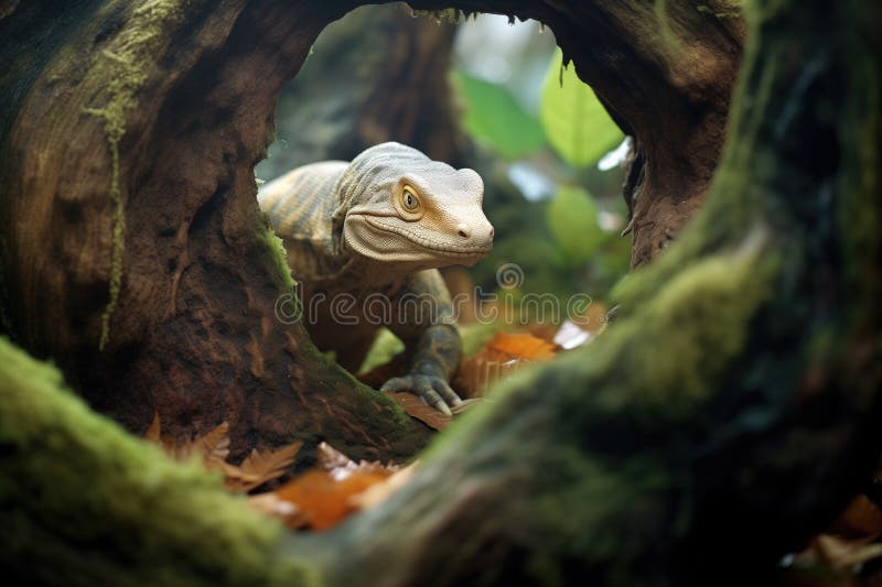Monitor Lizard Approaching Tree Hole Entrance Stock Photo - Image of ...