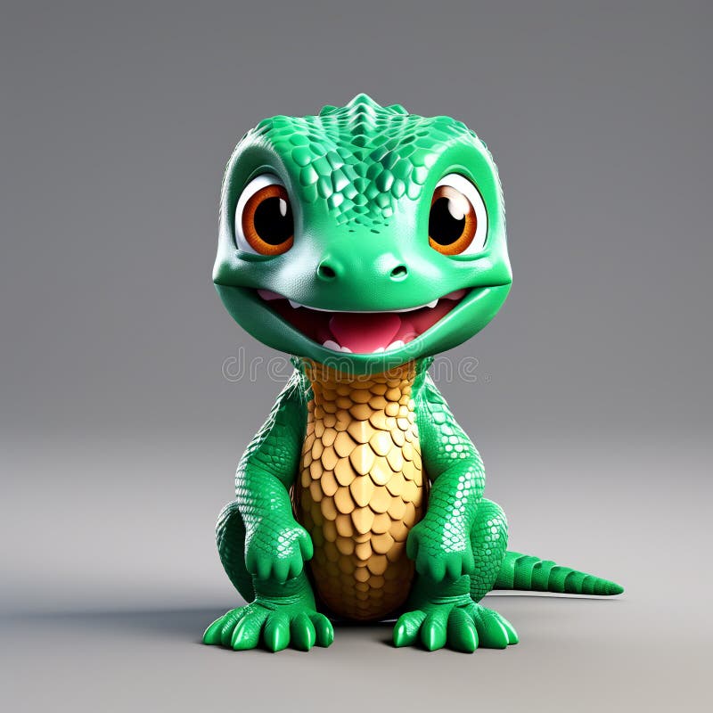 Monitor Lizard Majesty: Highly Detailed 3D Rendering Stock Illustration ...